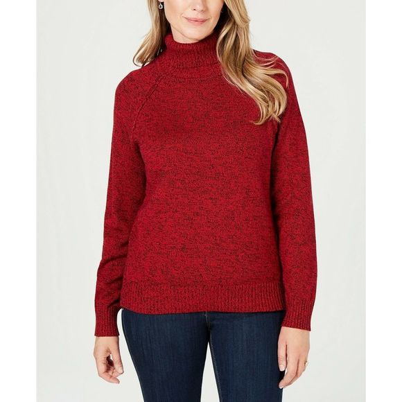 Karen Scott | Sweaters | Karen Scott Womens Marled Cotton Turtleneck ...